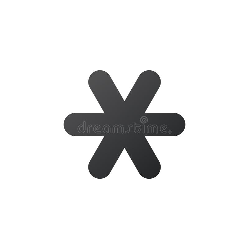 Text Star or Simple Snowflake Icon. Vector Illustration Isolated on ...