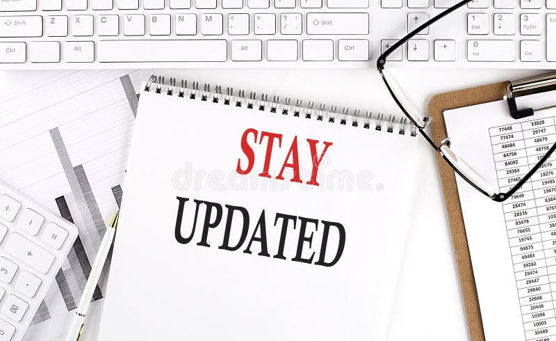 Office Desk Table with Keyboard, Chart,glasses and Pen. Top View with ...