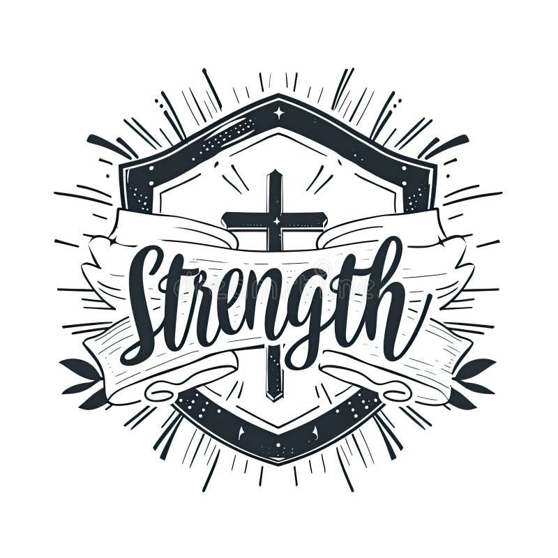 Text of Strength in a Bold, Geometric Font with the Letters Forming a ...