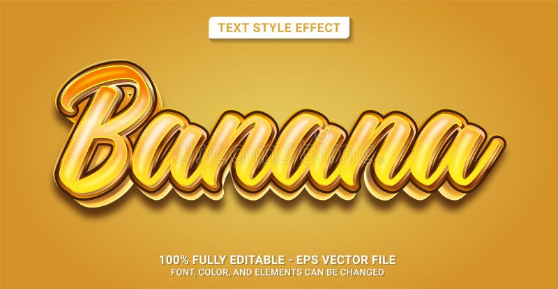 Text Style with Banana Theme. Editable Text Style Effect Stock Vector ...