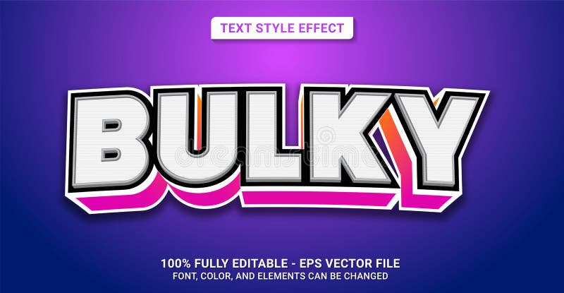 Text Style with Bulky Theme. Editable Text Style Effect Stock Vector ...