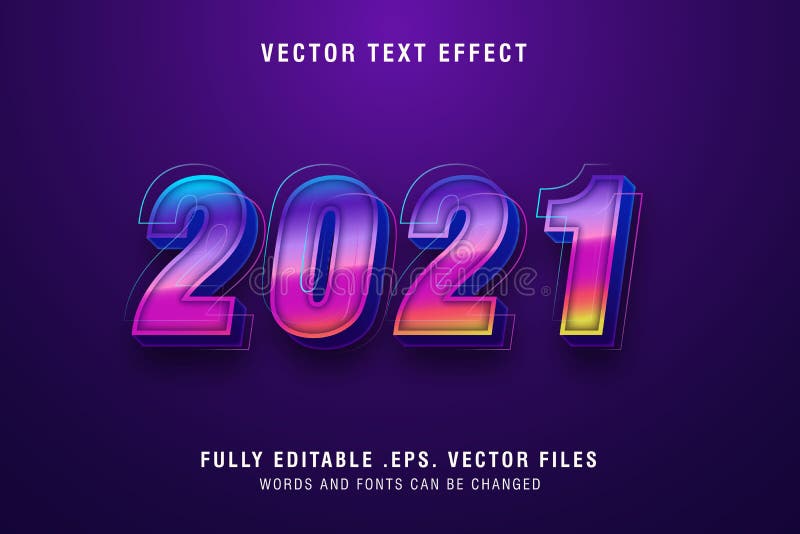 2021 Text Style Effect, Editable Eps Vector Stock Vector - Illustration ...