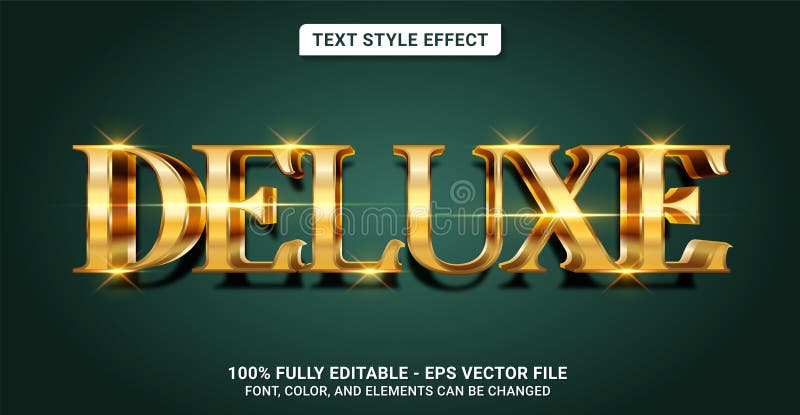 Text Style with Golden Deluxe Theme. Editable Text Style Effect Stock ...