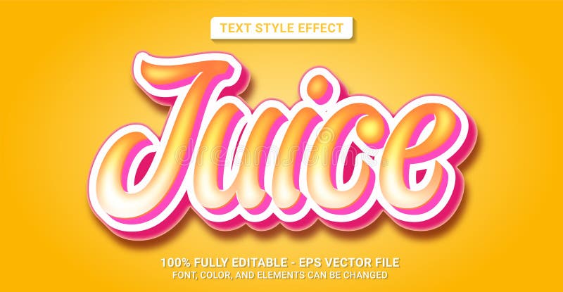 Text Style with Juice Theme. Editable Text Style Effect Stock Vector ...