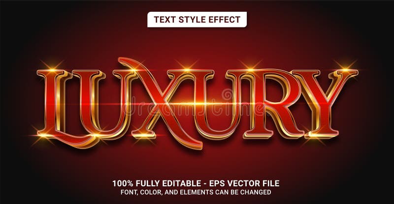 Text Style with Luxury Red Theme. Editable Text Style Effect Stock ...