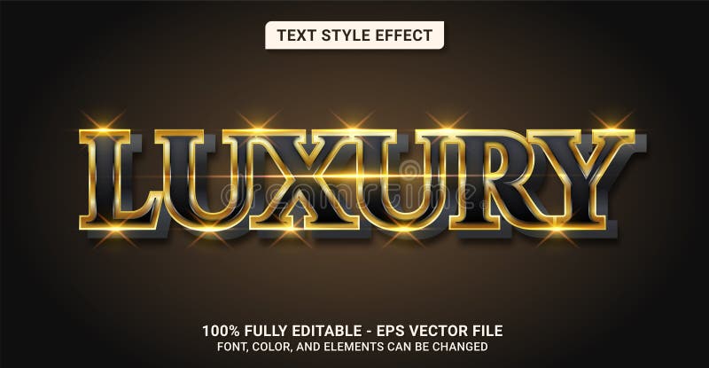 Text Style with Luxury Theme. Editable Text Style Effect Stock Vector ...