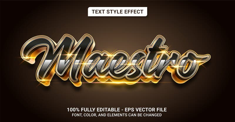 Text Style with Maestro Theme. Editable Text Style Effect Stock Vector ...