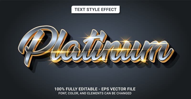 Text Style with Platinum Theme. Editable Text Style Effect Stock Vector ...