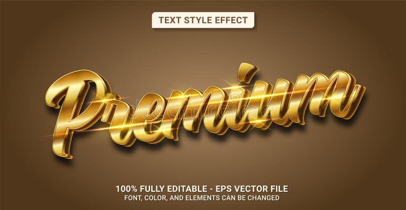 Text Style with Premium Gold Theme. Editable Text Style Effect Stock ...