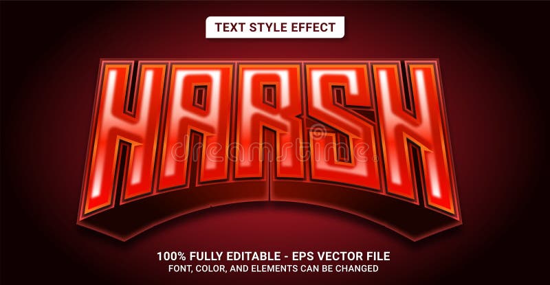Text Style with Red Harsh Theme. Editable Text Style Effect Stock ...