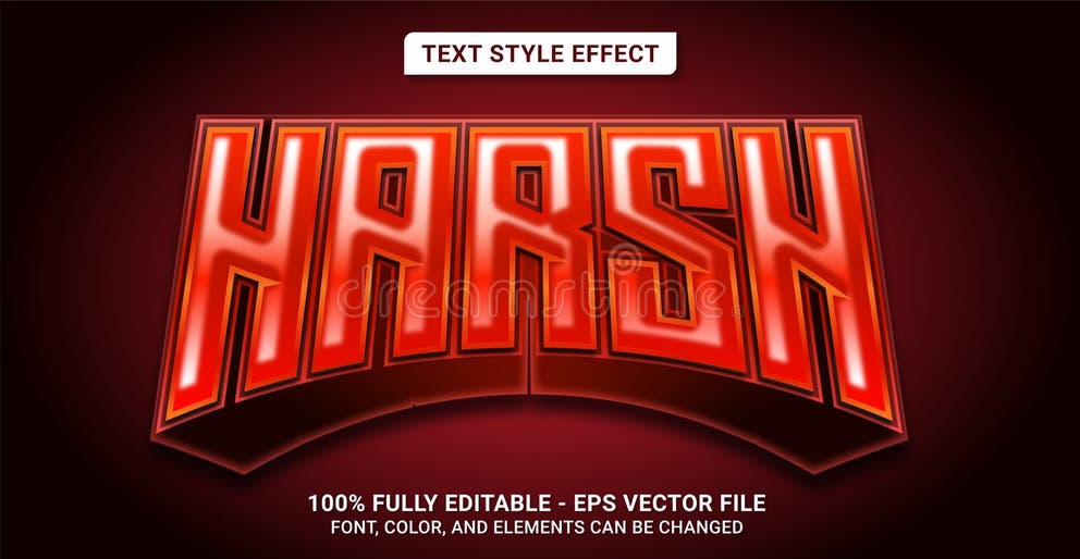 Text Style with Red Harsh Theme. Editable Text Style Effect Stock ...