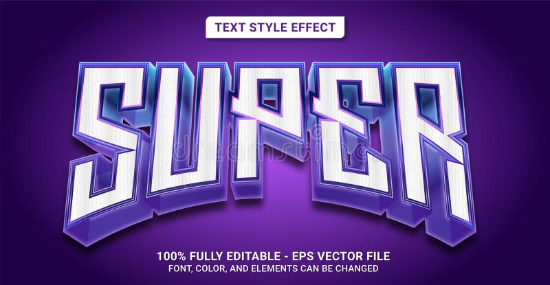 Text Style with Super Theme. Editable Text Style Effect Stock Vector ...