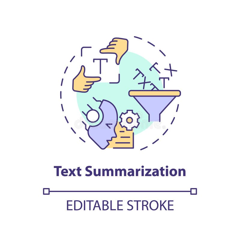 Text Summarization Multi Color Concept Icon Stock Vector - Illustration ...
