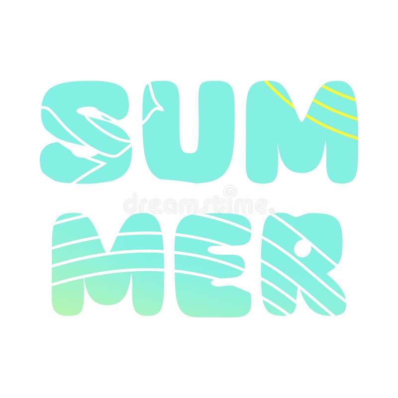 Text Summer in Abstract Figure Colored Background. Stock Vector ...