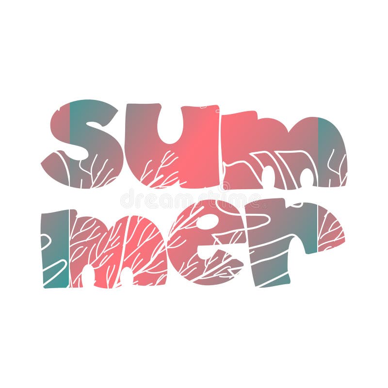 Text Summer in Abstract Figure Colored Background. Stock Illustration ...