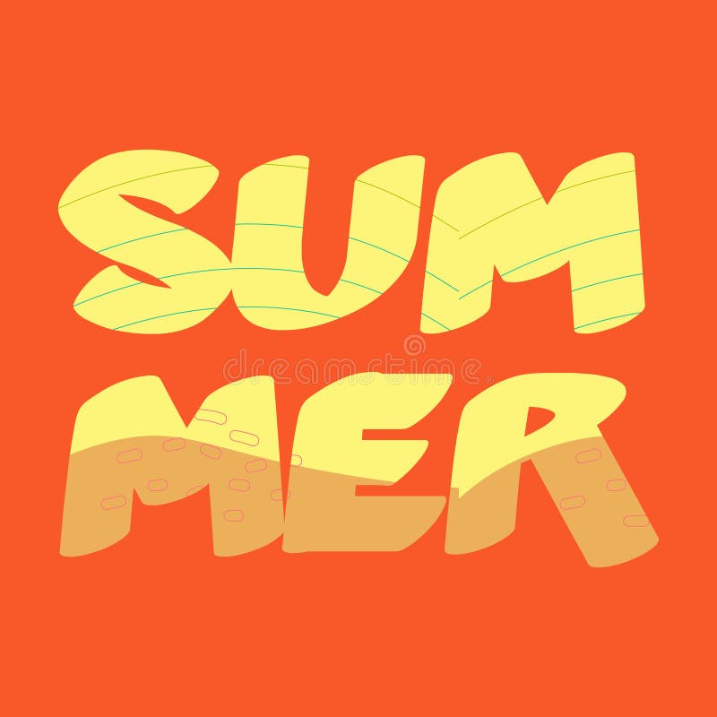 Text Summer in Abstract Figure Colored Background. Stock Illustration ...