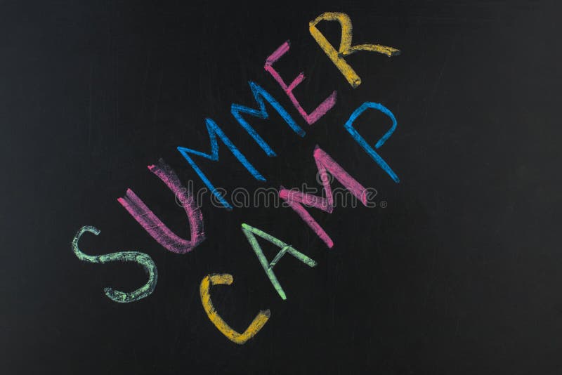 Text Summer Camp Written with Chalk on Chalkboard Stock Image - Image ...