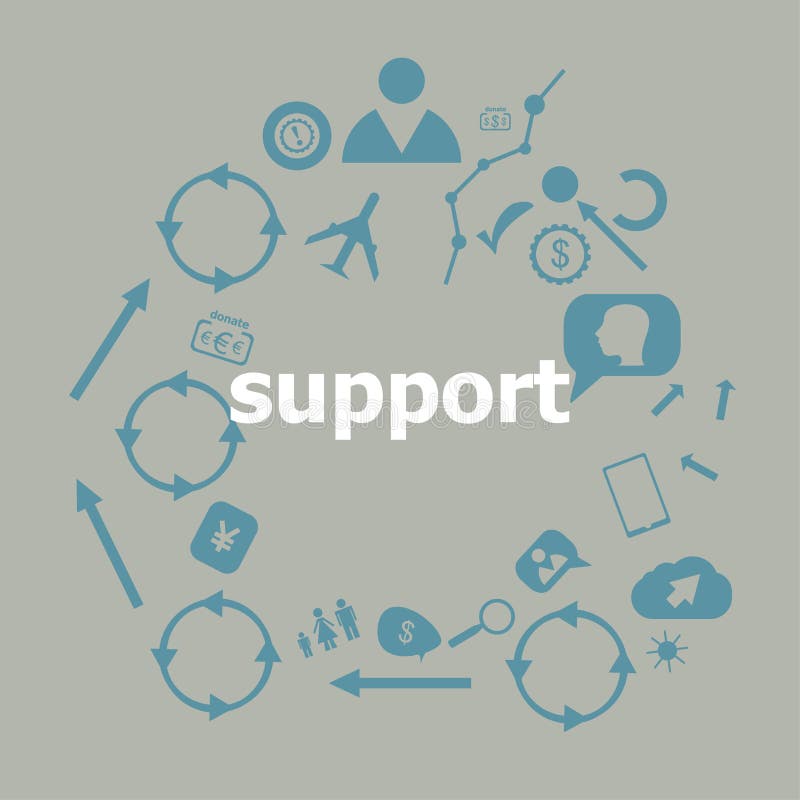 Text Support. Business Concept . Universal and Standard Icons for Web ...