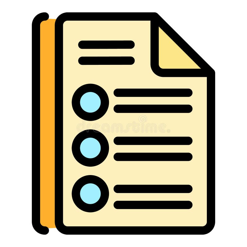 Syllabus Icon Color Outline Vector Stock Vector - Illustration of thin ...