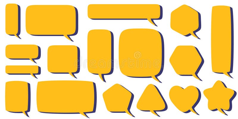 Text Talk Balloons. Speech Bubbles for Dialog. Comic Cloud Box for ...