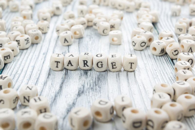 Text of TARGET on Wood Cubes. Wooden Abc Stock Image - Image of ...