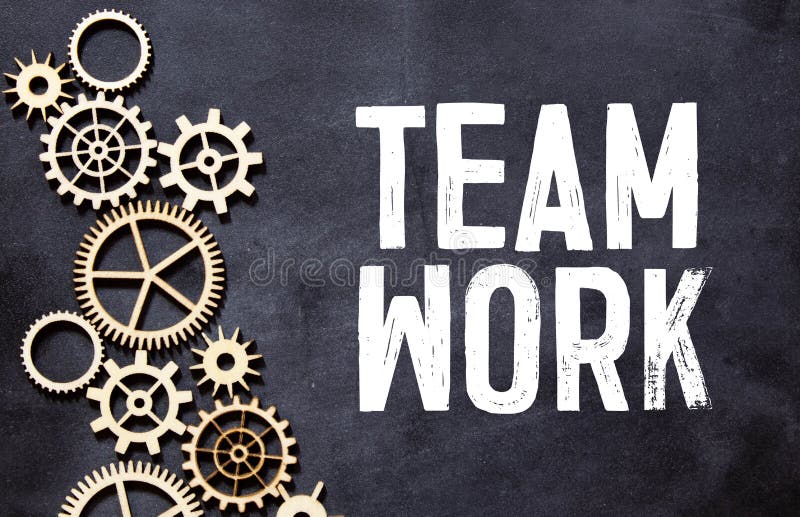 Text TEAM WORK on Black Paper, Business Concept Stock Photo - Image of ...