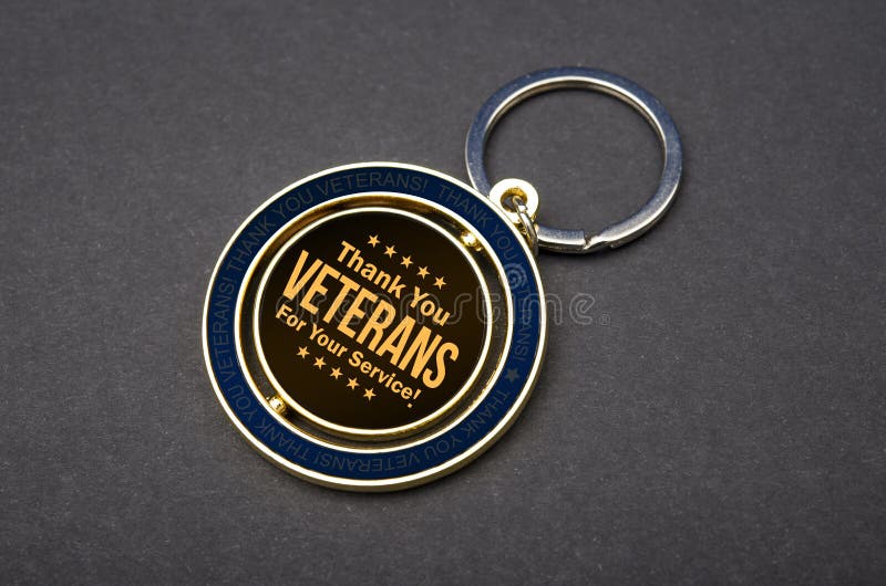 Text of Thank You Veterans for Your Service on Badge with Copy Space ...