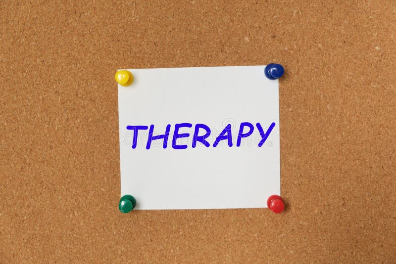 Therapy, Written on a Blackboard. Stock Image - Image of white, black ...