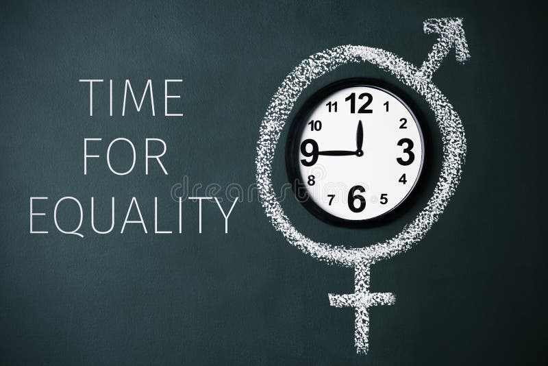 Text Time for Equality, Symbol for Gender Equality Stock Photo - Image ...