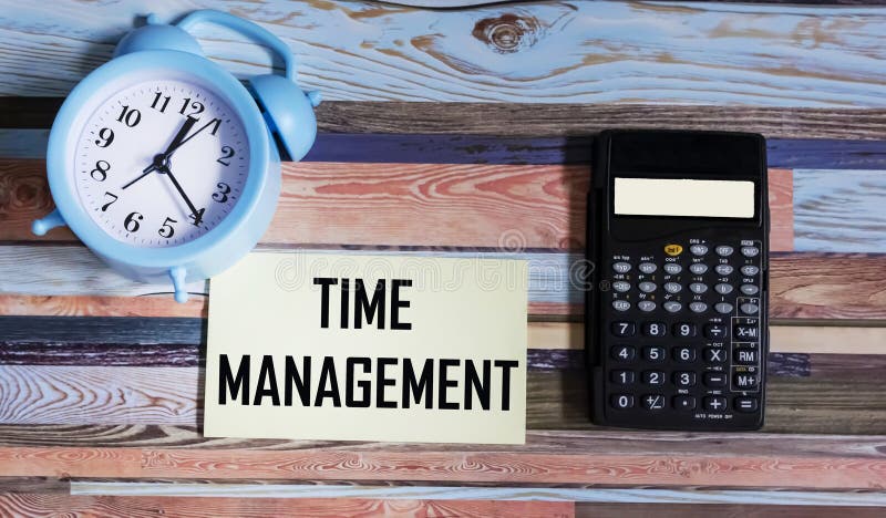 Text TIME MANAGEMENT, Inscription on a Notepad with a Clock. Time ...