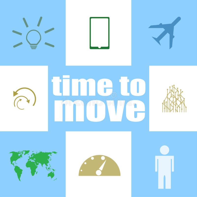 Text Time To Move. Business Concept . Infographic Elements Stock ...
