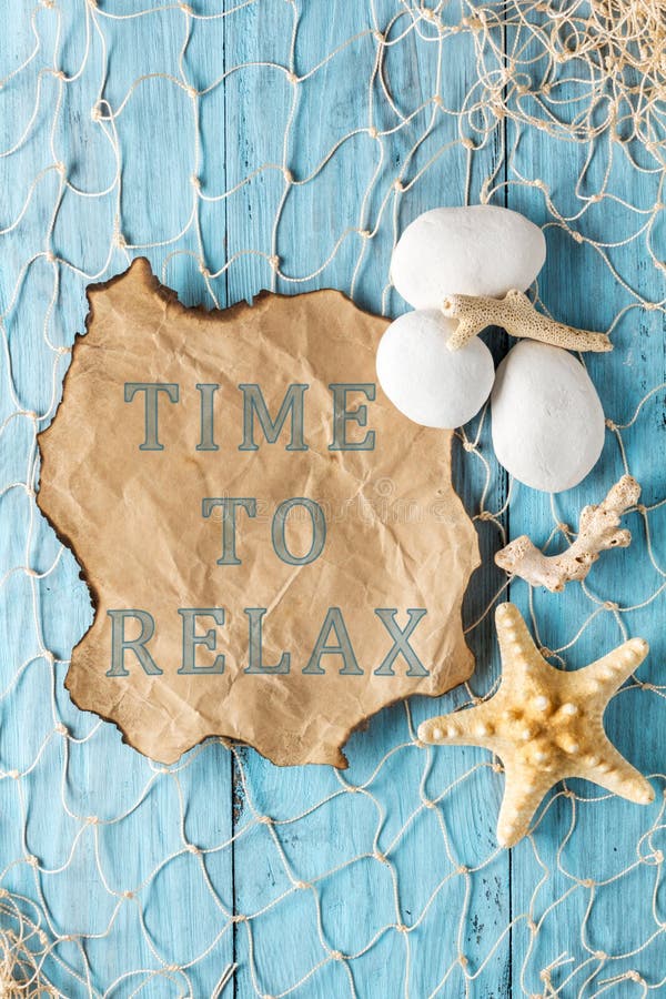 Text: Time To Relax. Written on Old Paper Stock Image - Image of ...