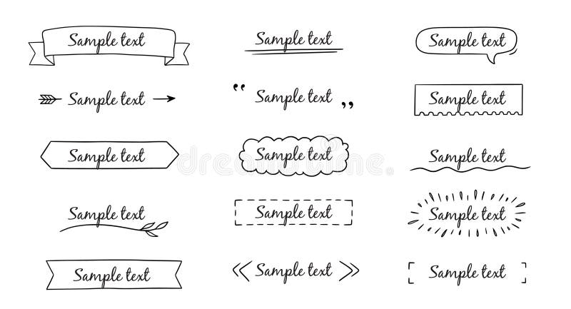 Text Title Frame Handwriting Ribbon, Square, Circle Decoration Element ...