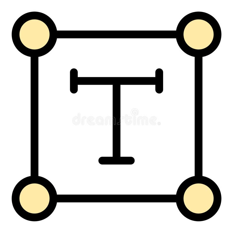 Text Tool Icon: Typography Editing in Flat Line Color Style Stock ...