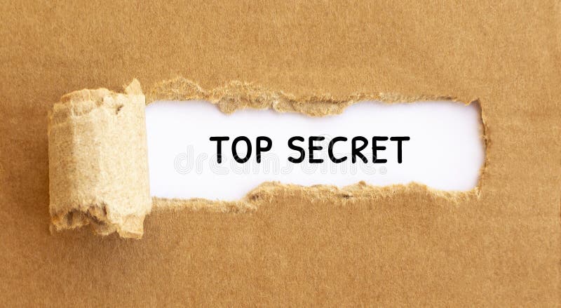 Text Top Secret Appearing Behind Torn Brown Paper Stock Image - Image ...