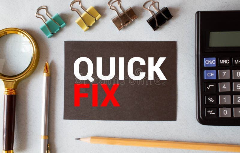 Text Quick FIX on Black Paper - Business Concept Stock Image - Image of ...