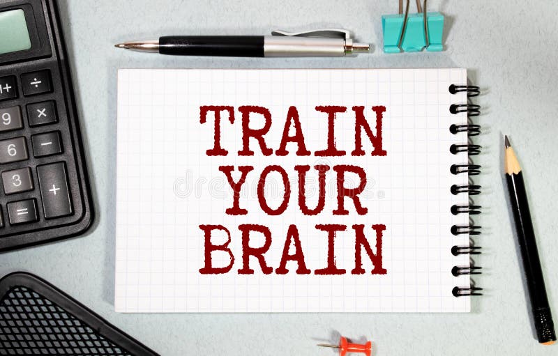 Text Train Your Brain on White Paper Stock Photo - Image of power ...