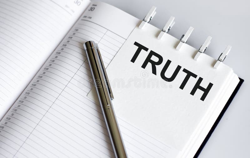 Text TRUTH on the Short Note Texture Background with Pen Stock Image ...