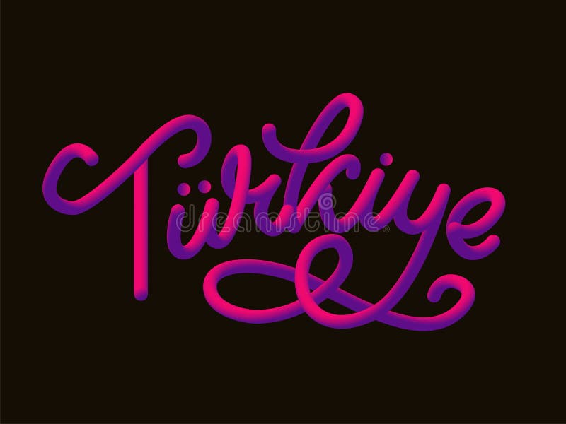 Text in the Turkish: Turkey Lettering. Handwritten Name of the Country ...