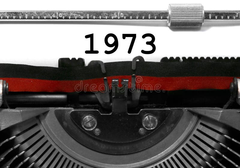 Text 1973 Typed on a Typewriter on White Paper Stock Photo - Image of ...