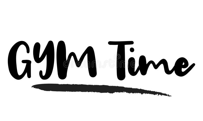 GYM Time Text Typography Stylish Lettering Phrase Vector Design Stock ...