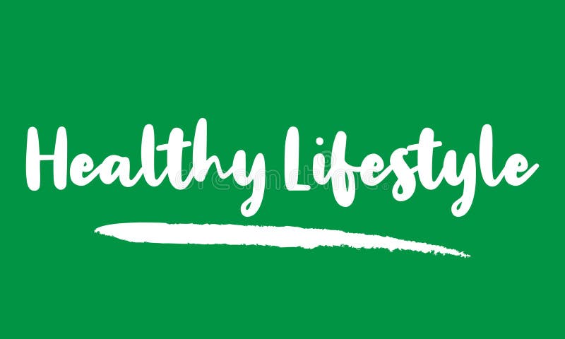 Healthy Lifestyle Text Typography Stylish Lettering Phrase Vector ...