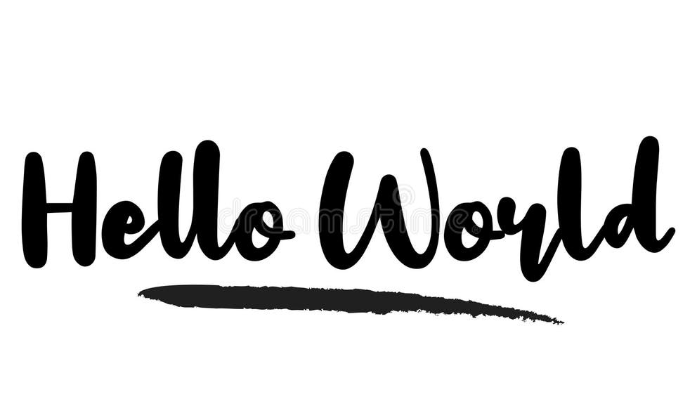 Hello World Text Typography Stylish Lettering Phrase Vector Design ...