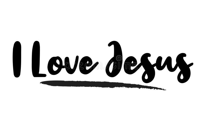 I Love Jesus Text Typography Stylish Lettering Phrase Vector Design ...