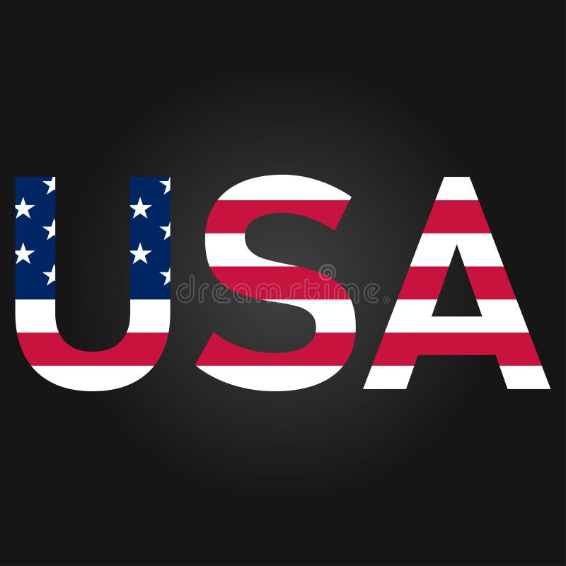 Text USA in Flag Style, Vector National American Flag Icon Stock Vector ...