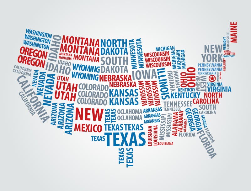Text USA map stock illustration. Illustration of media - 20169348