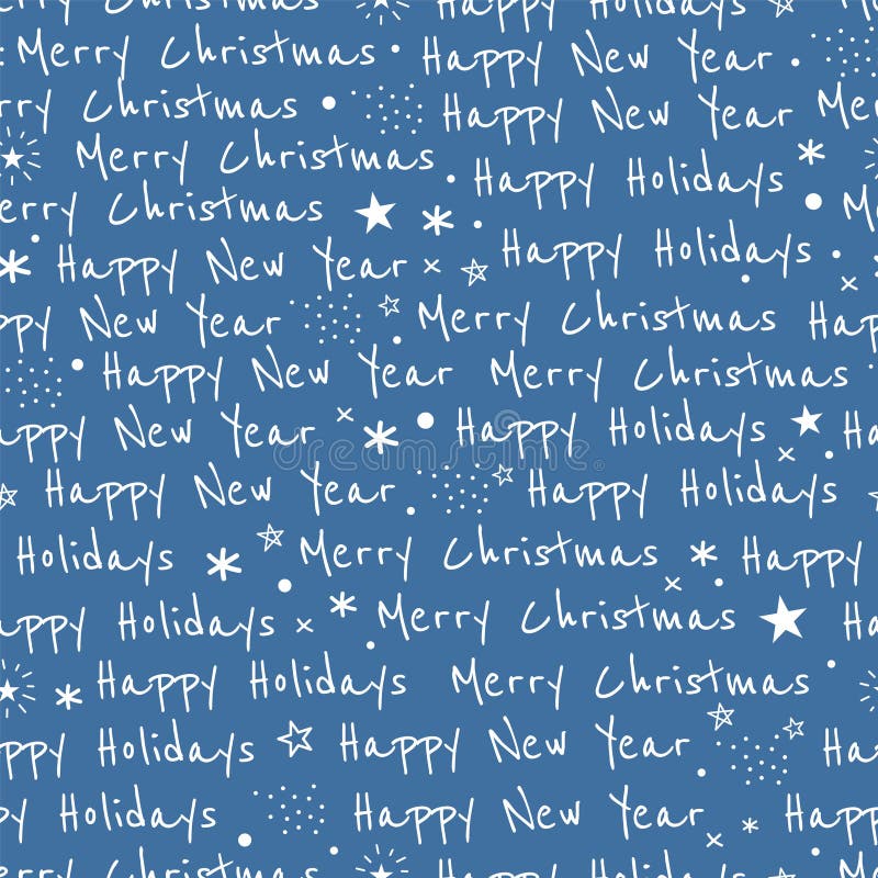 Text Vector Pattern. Seamless Christmas Background. Endless Texture ...