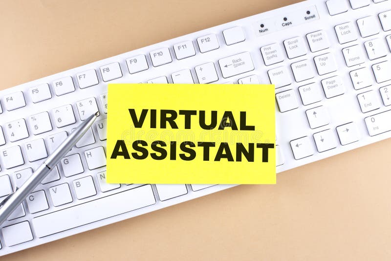 Text VIRTUAL ASSISTANT Text on a Sticky on Keyboard, Business Concept ...