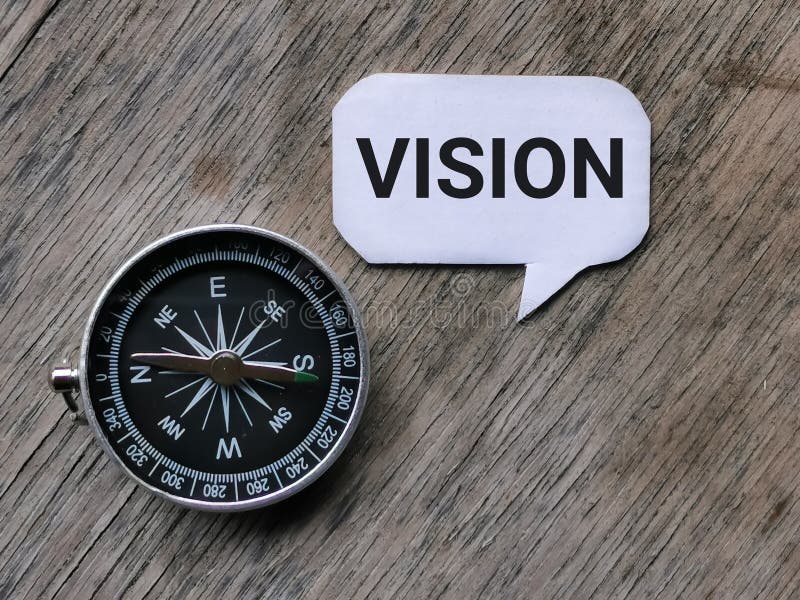 Text VISION Written on Bubble Speech with Compass. Stock Image - Image ...