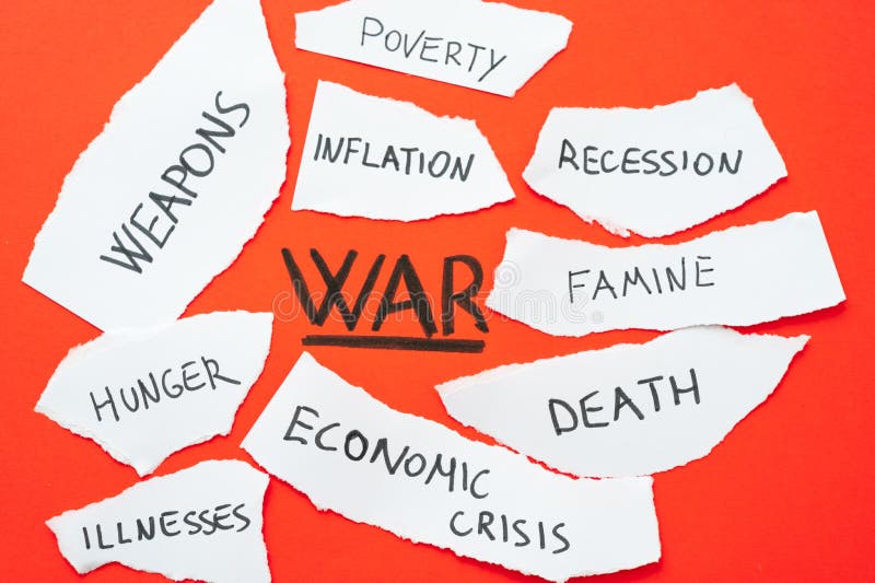 Text `war` on a Red Background, and White Tickets with Listed ...